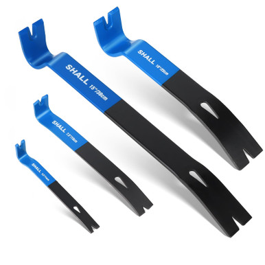 SHALL 4-Piece Flat Pry Bar Set -15" 10" 7.5" 5.5"- Heavy Duty & Mini ...