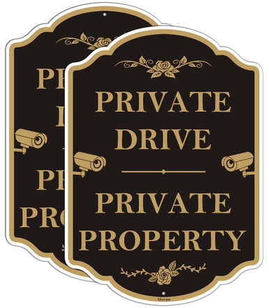 Private Property Private Drive Signs Outdoor Metal Video Surveillance ...