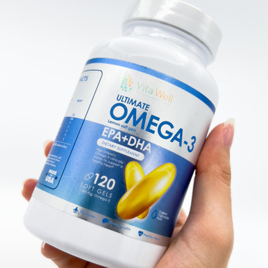 Vitawell Ultimate Omega-3 Lemon Soft gels, 120 Soft Gels, EPA+DHA ...