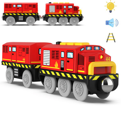 HYPERLIVING Battery Operated Trains for Wooden Train Track Set ...