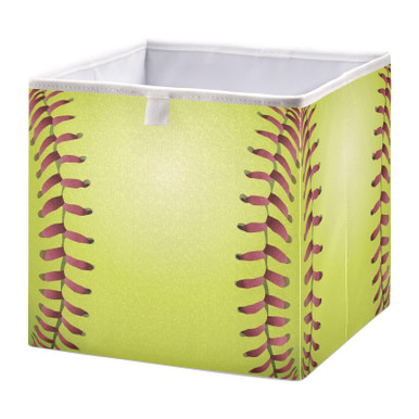 Emelivor Baseball Softball Laces Green Cube Storage Bin Fabric Storage ...
