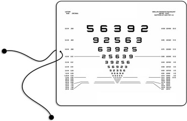 Sloan Letter Near Vision Eye Chart with 16 Inch Cord by KASHSURG ...