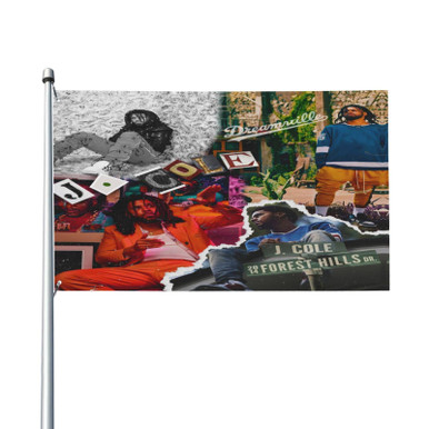 J Rapper Cole Singer Collage Flag Banner Indoor Outdoor Flags For ...