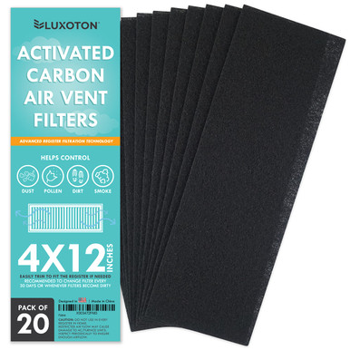 Activated Carbon Air Vent Filters for Home - 20 Pieces 4" x 12" Floor ...