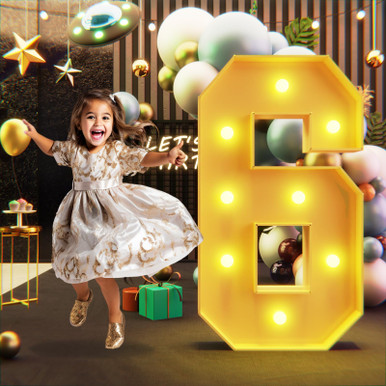 imprsv Marquee Light Up Numbers, 3FT Block Mosaic Numbers for Balloons ...