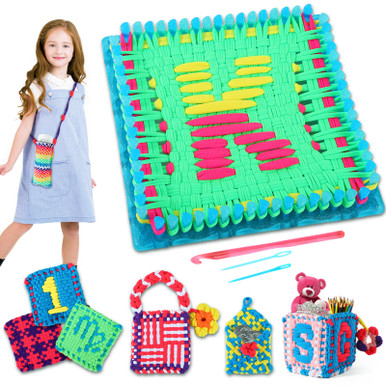 LECPOP Weaving Loom for Kids, DIY Arts & Crafts Knitting Loom Tools ...