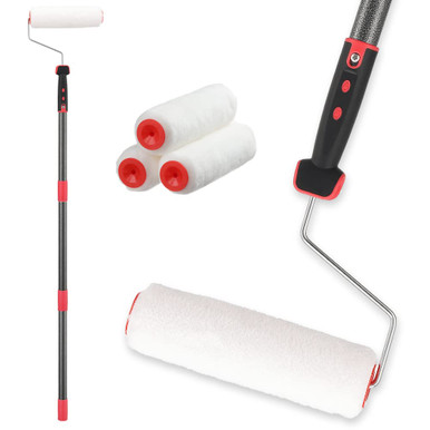 Paint Roller, 8FT Extension Pole Kit for Paint Roller, 3 High Density ...