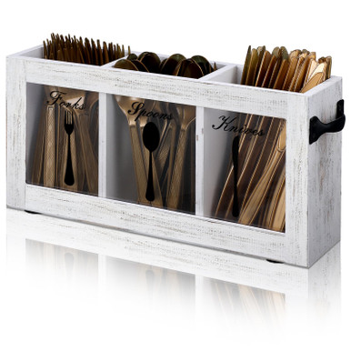 Silverware Caddy Organizer Bin Utensil Cutlery Holder with Acrylic ...