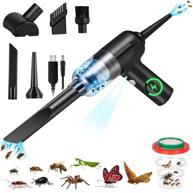 Fruit Fly Catcher Handheld Bug Vacuum Catcher with 9000PA&LED ...