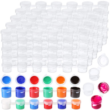 100 Strips 600 Pots Empty Paint Strips Paint Cup Pots Mini Strips Clear ...