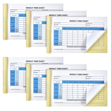 6 Pcs Employees Time Sheet 2 Part Carbonless Time Sheets for Employees ...
