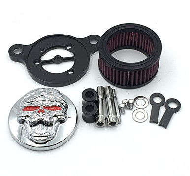 HTTMT MT225-010C- Chromed Skull Zombie Special Eyes Air Cleaner Intake ...