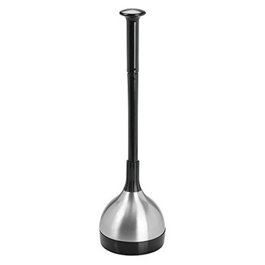 mDesign Bathroom Toilet Bowl Plunger Set with Lift & Lock Cover ...
