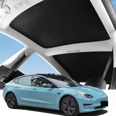 QZSUN Tesla Model 3 Glass Roof Sunshade Front & Rear Glass Roof Sunroof ...