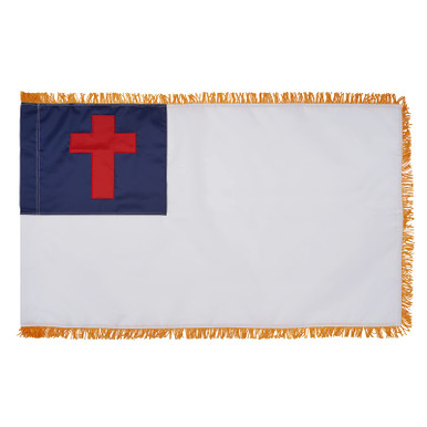 SYII Christian Flag 3x5 Feet with Gold Fringed Made in USA, with ...