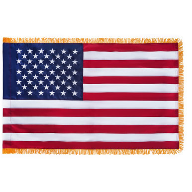 Bradford American Flag with Gold Fringe 3x5 Feet for Indoor ...