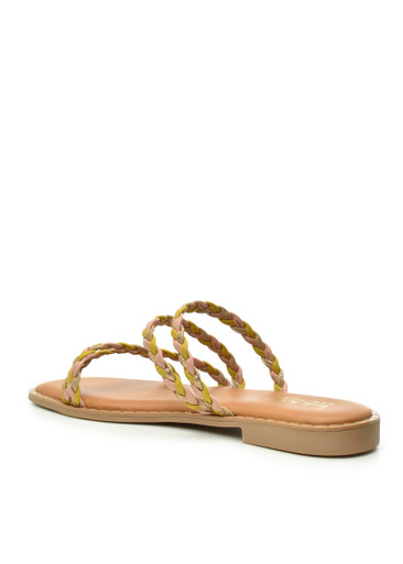 NICOLE MILLER Bradie Women Flat Sandals - Square Open Toe Flat Slides ...