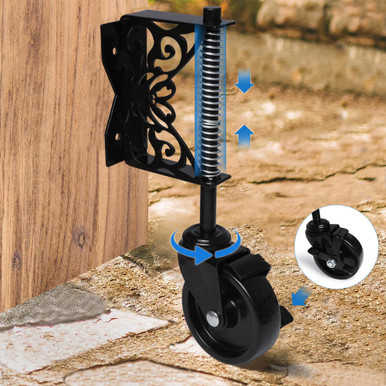 Nisorpa Spring Loaded Gate Wheel 4.3 inch Swing Gate Wheel, 330LBS Gate ...
