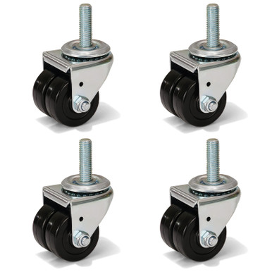 HANDSAMM 2 inch Industrial Caster, Stem Casters with Double Hard Rubber ...