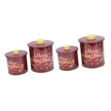 BESTOYARD 4 PCS Christmas Storage Box Christmas Empty Tins Tinplate ...