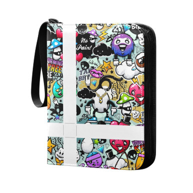 Graffiti Texture Elements Card Binder 4 Pocket Trading Card Holder Book ...
