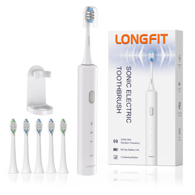 LONG FIT Electric Toothbrush for Adult Ultrasonic, Basic 90 Days ...