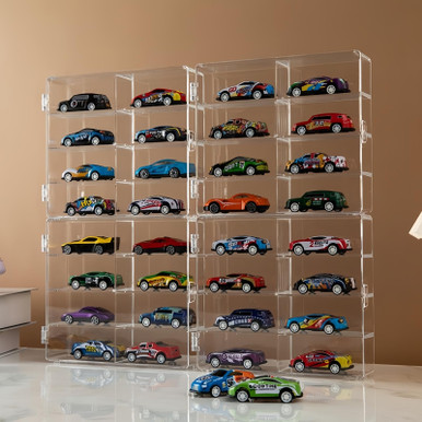 Hot Wheels Display Case,1/64 Matchbox Car Storage Box,4 Piece 32 Slots ...