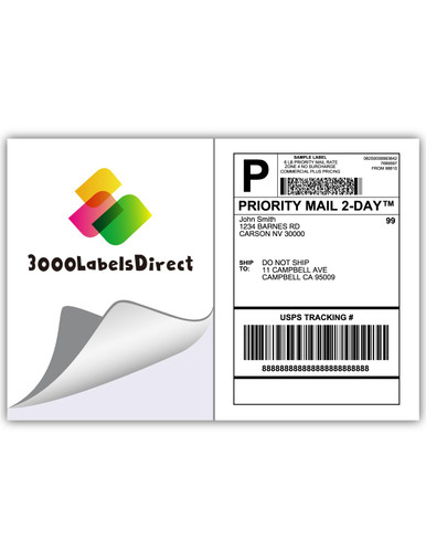 Half Sheet Labels(1000 Labels 500 Sheet) Printable White Shipping ...