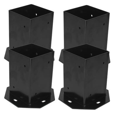 BiJun 4x4 Post Base 4 Pcs, (Inner Size 3.6x3.6) Post Anchors,Pergola ...