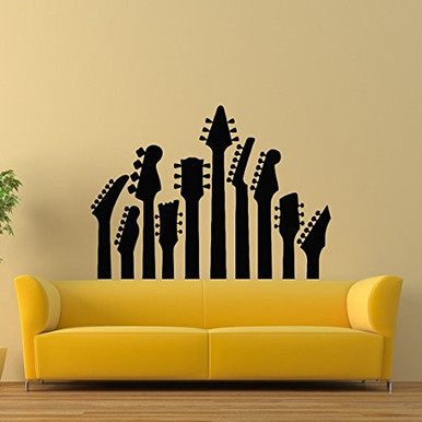 Guitar Wall Decal- Music Wall Decal- Musical Instrument Decals Vinyl ...