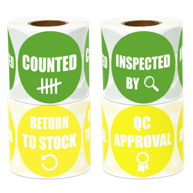 Inventory Control Labels: 2 inch, Round - Counted, QC Approval ...