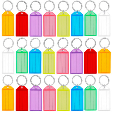 Uniclife 200 Pieces Key Tags 2 Inch Plastic Key Chain Tags with Ruled ...