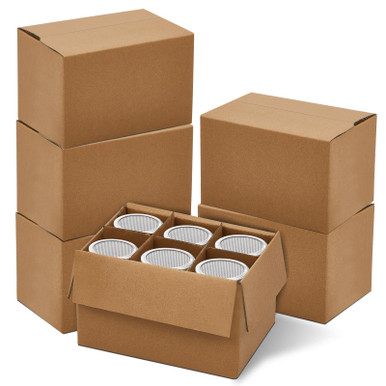 Jetec 6 Pcs Cardboard Canning Jar Storage Boxes 6 Cells Mason Jar ...