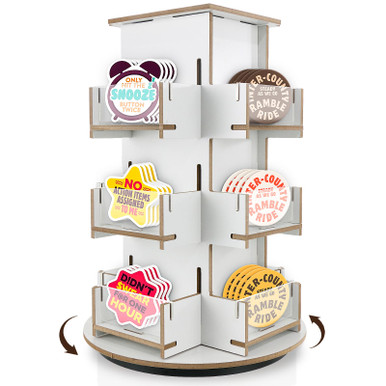 Fumingpal Greeting Card Display Stand, 3 Tier Wooden Rotating Postcard ...