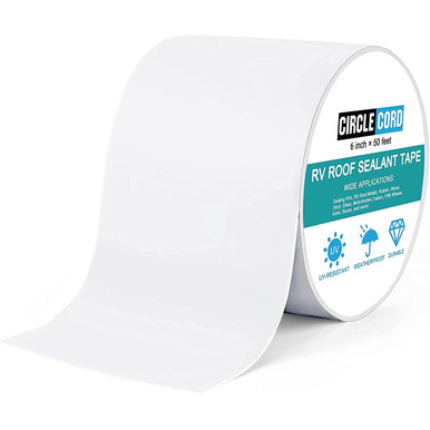 CircleCord RV Roof Tape White, 6 Inch X 50 Feet RV Tape, RV Sealant ...