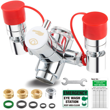 Eye Wash Station with Multi-Angle Rotating,Faucet Mounted Emergency Eye ...