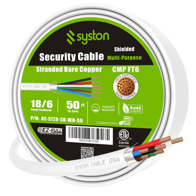 SYSTON 18/6 Fire Security Burglar Station Sound Alarm Control Cable ...
