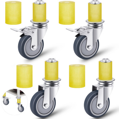 4 Pieces Work Table Caster Wheel Expanding Stem Caster Wheels Set of 4 ...