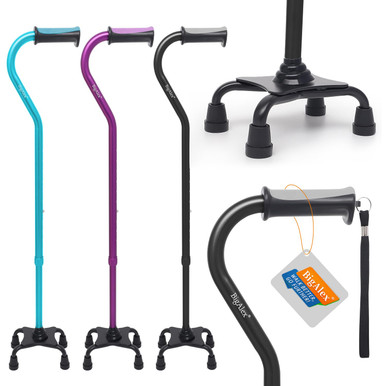 BigAlex Quad Cane Adjustable Walking Cane Flexible Lightweight ...