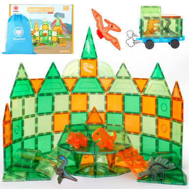 Diophso Dinosaur Animal Magnetic Tiles for Kids 3-8, 3D Magnetic ...