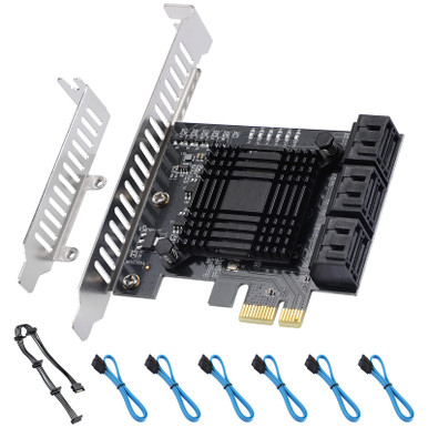 ACTIMED PCIE SATA Card 6 Port with 6 SATA Cable, 6 Gbps SATA 3.0 ...