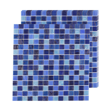 LSDECO 5 Sheets Royal Blue Pool Tile, Glass Mosaic Tiles for Backsplash ...