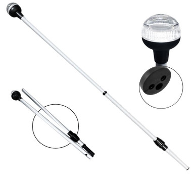 Pactrade Marine Aluminium LED RV Adjustable All Round 360 Degree with Stern Pole Navigation ...