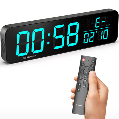 SERPHIX 15.2" Gym Timer with 10 LED Colors, Voice Countdown Alert ...