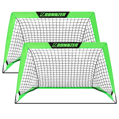 L RUNNZER Soccer Goals for Backyard, Pop Up Soccer Nets for Kids Set of 2, Kids Soccer Goals ...