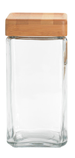 Anchor Hocking 2 Quart Stackable Glass Jar with Bamboo Lid (8 piece ...