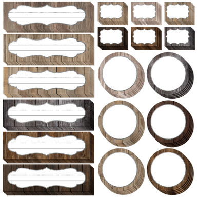 72 Pieces Home Sweet Name Tags Vintage Name Labels Wood Texture Self ...