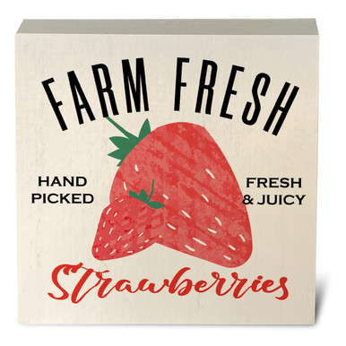 Farm Fresh Strawberries Artwork Wood Box Sign Rustic Farmhouse Style ...
