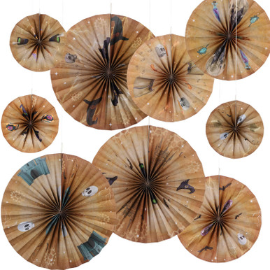 9 Pack Wizards Party Decorations Hanging Paper Fans Magical Wizard ...