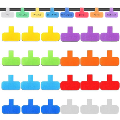 32 Pieces Cable Labels,Multi-Color Cord Labels Write On Cord Labels ...